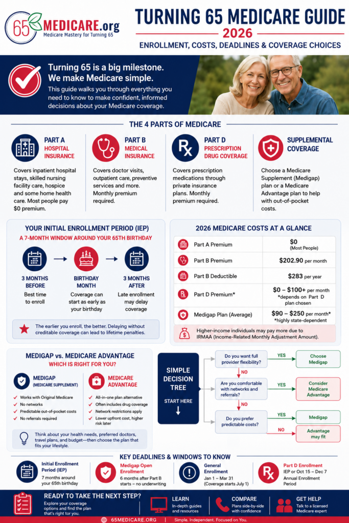 Turning 65 Medicare Guide (2026): Enrollment, Costs, Deadlines and ...